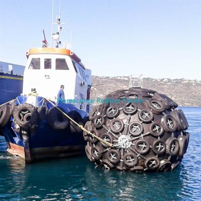 China Yokohama Pneumatic Rubber Fender With Chain And Tire Net for sale