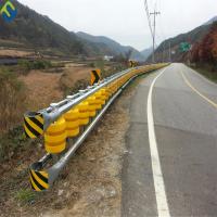 China Traffic Safety ISO EVA Buckets Rolling Guardrail PU PVC Roller Barrier For Highway for sale