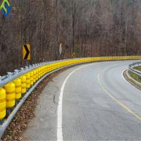 China Traffic Safety ISO EVA Buckets Rolling Guardrail PU PVC Roller Barrier For Highway for sale