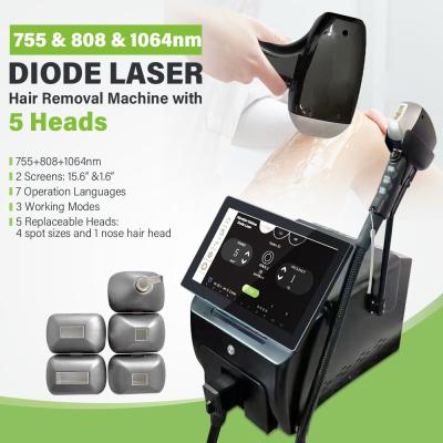 China Professional Quick Hair-removing 755&1064&808nm Ice Diode-lasersings Hair Removal Machine for sale