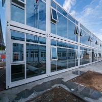 China Fast Build  Modular Steel Prefab Shipping Container Homes With PVC Sliding Window for sale