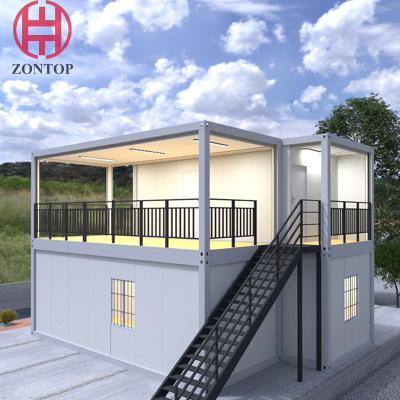 China Zontop China Storage Luxury Quick Build Temporary 2 Stories Modern Prefabricated 20 Ft  Home Modular Housemodular House for sale