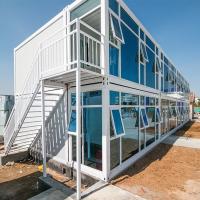 China Zontop Building Easy Assemble  Concrete 40ft Modern Home 2 Stories Glass Container Houses Prefabricated Modular House for sale