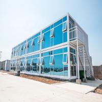 China Zontop Building Easy Assemble  Concrete 40ft Modern Home 2 Stories Glass Container Houses Prefabricated Modular House for sale