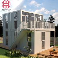 China Zontop China Factory Design For Large Space Building Flat Packed Prefab Shipping Container House for sale