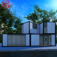 China Zontop Modern Luxury  Easy Assemble Steel Prefabricated 2 Story Frame 20ft 40 Ft  Shipping Container House for sale