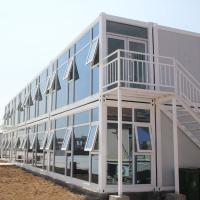 China Zontop Glass Wall Curtain 2 Story Prefabricated Living Home For Office Modular Container House for sale