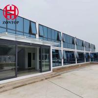 China Zontop Modern Luxury Quick Concrete Construction Complete Large Modular Prefab Glass House for sale