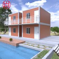 China Fully Furnished  Two Bedroom Prefab Container House 40 Ft Flat Pack Shipping Container for sale
