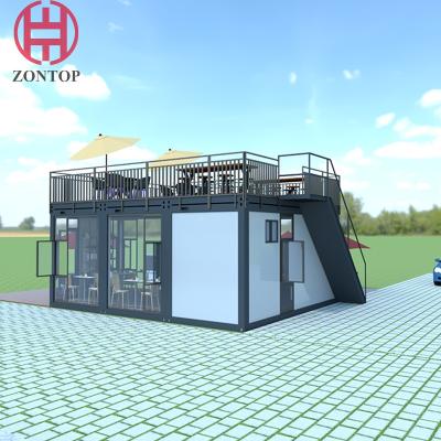 China Zontop China Supplier Living Container House Mobile Prefab House Apartment Shop Pack Container  Home for sale