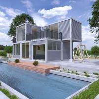 China Zontop modern frame cheap  easy assemble 2 story china prefabricated 20ft 40 ft  shipping prefab container house for sale