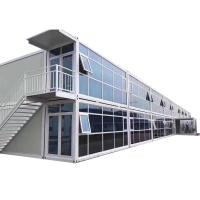 China Prefab Flat Pack Container House  With Glass Curtain Wall for sale