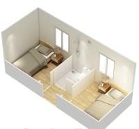 China Zontop Modern Luxury Quick Concrete Construction Complete Large Modular Prefab Glass House for sale