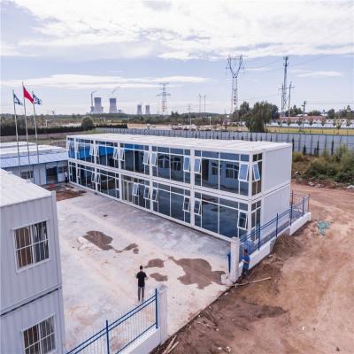China Modern Luxury Quick Concrete Construction Flat Pack Container House Large Modular Prefab Glass House for sale