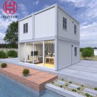 China Zontop Low Cost High Quality 20ft  Glass Foldable Tiny Folding Install  Modern Hotel Two Story Steel  Prefab Container H for sale