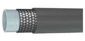 China Smooth Conductive PTFE Hose With SS Braid Silicone Cover for sale