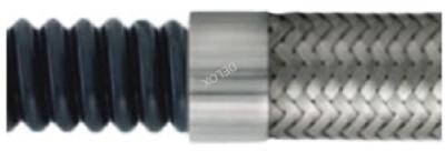 China Corrugated Conductive PTFE Hose With SS Wire Braided for sale