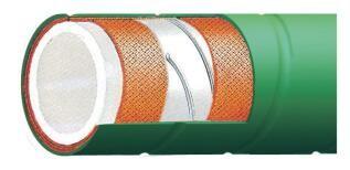 China Flexible Wear Resistant Green PTFE Rubber Composite Hose EN12115 for sale