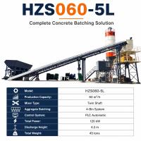 China HZS090-5L Concrete Batching Plant 90t/h Modular Design Ready Mix Concrete Mixing Plant with JS1500 Mixer for Construction for sale