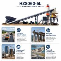 China HZS090-5L Concrete Batching Plant 90t/h Modular Design Ready Mix Concrete Mixing Plant with JS1500 Mixer for Construction for sale