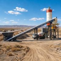 China HZS090-5L Concrete Batching Plant 90t/h Modular Design Ready Mix Concrete Mixing Plant with JS1500 Mixer for Construction for sale