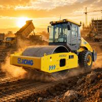China XS203J Single Drum Vibratory Roller 20 Ton | Shangchai Engine Road Compaction Machine for Highway Dam Airport Construction for sale