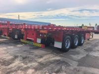 China Factory Custom 12.5-Meter 3-Axle Straight Beam Flatbed Semi-Trailer Heavy-Duty Container Cargo Transport Trailer for Sale for sale
