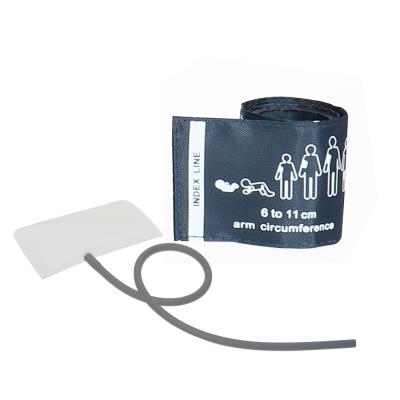 China NICU Ready Nylon Neonate Reusable NIBP Cuff Heavy Duty 6-11cm Single Tube for sale