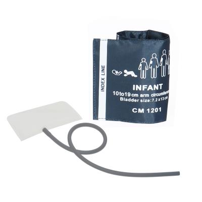 China Anti Leak Infant Blood Pressure Cuff Reusable Nylon 10-19cm Single Tube for sale