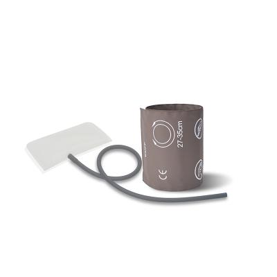 China Brwon Reusable NIBP Cuff 27 - 35cm Universal Compatibility PU Leather Adult NIBP Cuff for sale