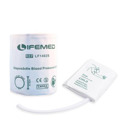 China Latex Free Disposable NIBP Cuff 13.8 - 21.5CM Single Tube Pediatric Blood Pressure Cuff for sale