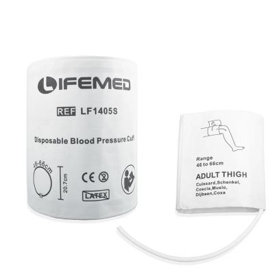 China Disposable NIBP Adult Cuff Rounded Corners Thigh 46 - 66CM Single Tube for sale