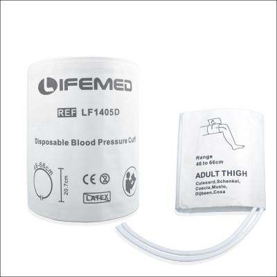 China Hygienic Safe Disposable NIBP Cuff Adult Thigh 46 - 66CM Double Tubing for sale