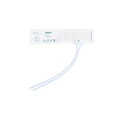 China White TPU Infant Blood Pressure Cuffs Disposable 6-11CM Size 3 Double Tubing for sale