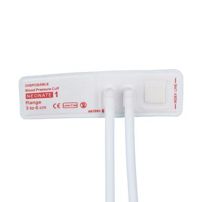 China Newborn BP Cuff 3-6CM Size 1 Disposable Double Tubing Side Air Inlet Neonate for sale
