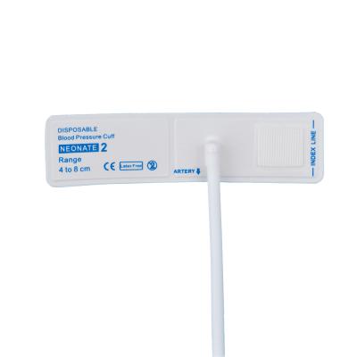 China Disposable Neonate Blood Pressure Cuff 4 - 8CM Size 2 Single Tube Side Air Inlet for sale