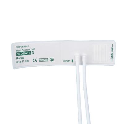China Disposable Infant BP Cuff 6 - 11CM Size 3 Double Tubing Side Air Inlet for sale