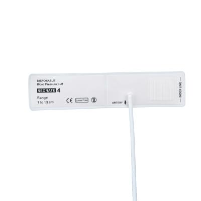 China 7 - 13CM Size 4 Neonate BP Cuff Disposable Single Tube Side Air Inlet for sale