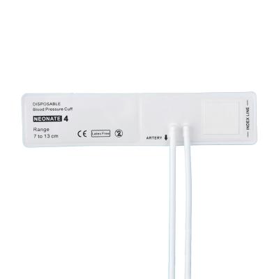China Disposable Neonate BP Cuff 7 - 13CM Size 4 Double Tubing Blood Pressure Cuff for sale