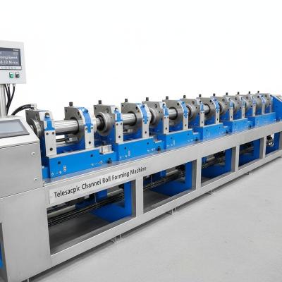 China Telescopic Channel Roll Forming Machine 0-12 Mmin Φ36mm Shaft CR12MOV Roller for sale