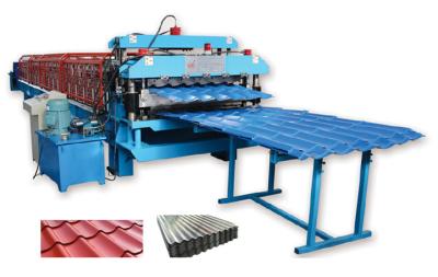 China Double Decking Panel Roll Forming Machine | Steel Roof Panel Production Line for sale