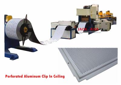 China Aluminum Clip In Ceiling Tile Roll Forming Machine 600x600mm Perforated Panel Line for sale
