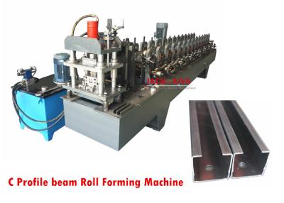 China C Profile Storage Beam Roll Forming Machine 12m/min Speed 7.5kw Power for sale