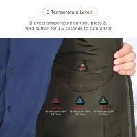 China Washable Men's Heated Body Warmers 7.4V Rechargeable Heated Jacket with 4 Heating Zones for sale