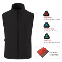 China Black Battery Powered Heated Hunting Vest Far Infrared Heated Body Warmers for sale