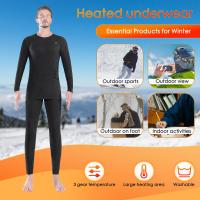 China Electric Heated Thermal Underwear Set Rechargeable Men's Travel Heated Pants and Top for sale