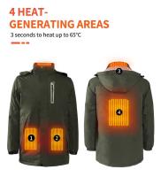 China Snow Windbreaker Electric Coat Warmer Polyester Heated Cotton Jacket with Hood for sale