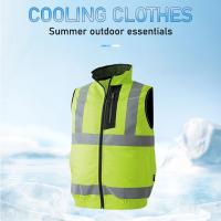 China Fluorescent Reflective Fan Cooling Vest Double Fan Hi Vis Shirts for sale