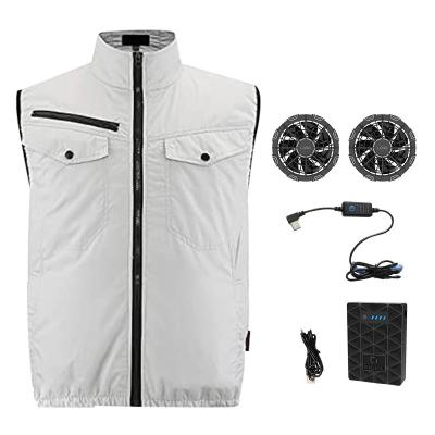 China OEM White Air Conditioned Cooling Vest Construction Work Ac Vest Cooler for sale