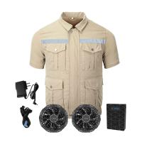 China Polyester Cotton Air Conditioned Shirts M L XL XXL XXXL Size Light Grey for sale
